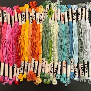 Silk Rayon: Pack of 50 Threads ~ Hand Embroidery Floss ~ Cross Stitch ...