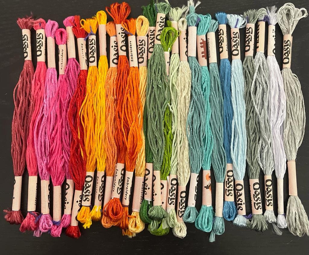 Silk Rayon: Pack of 50 Threads ~ Hand Embroidery Floss ~ Cross Stitch ...