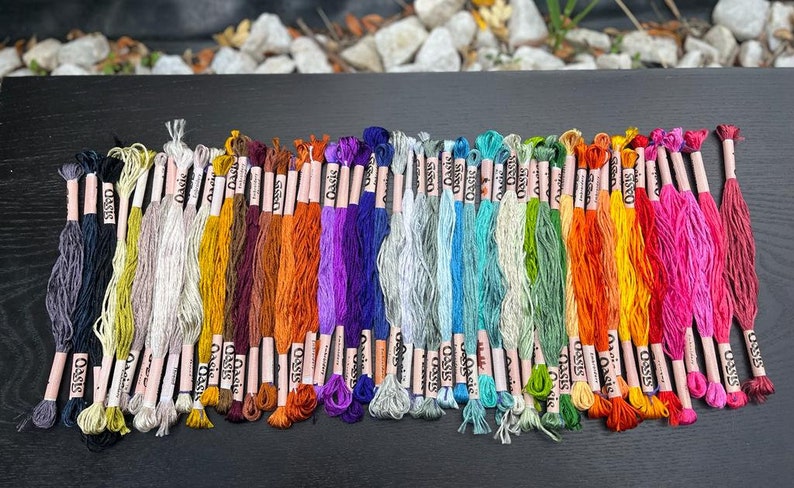 Silk Rayon: Pack of 50 Threads Hand Embroidery Floss Cross Stitch Floss ...