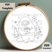 Cozy Yeti Embroidery Pattern - Cute Hand Embroidery PDF, Winter ...