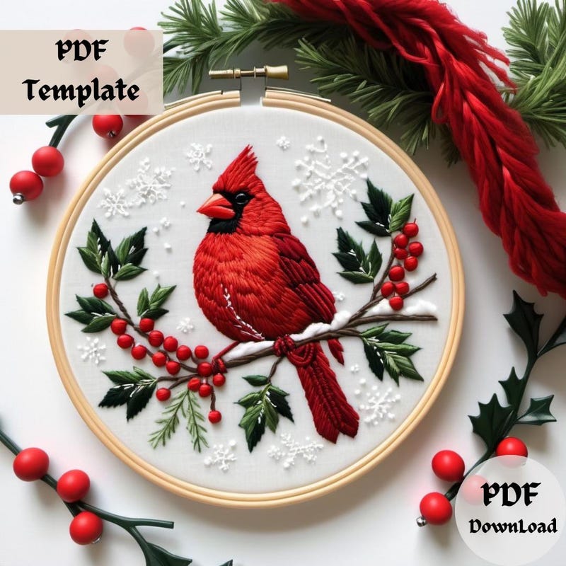 Cardinal Embroidery - Etsy