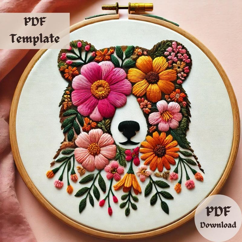 Bear Hand Embroidery - Etsy