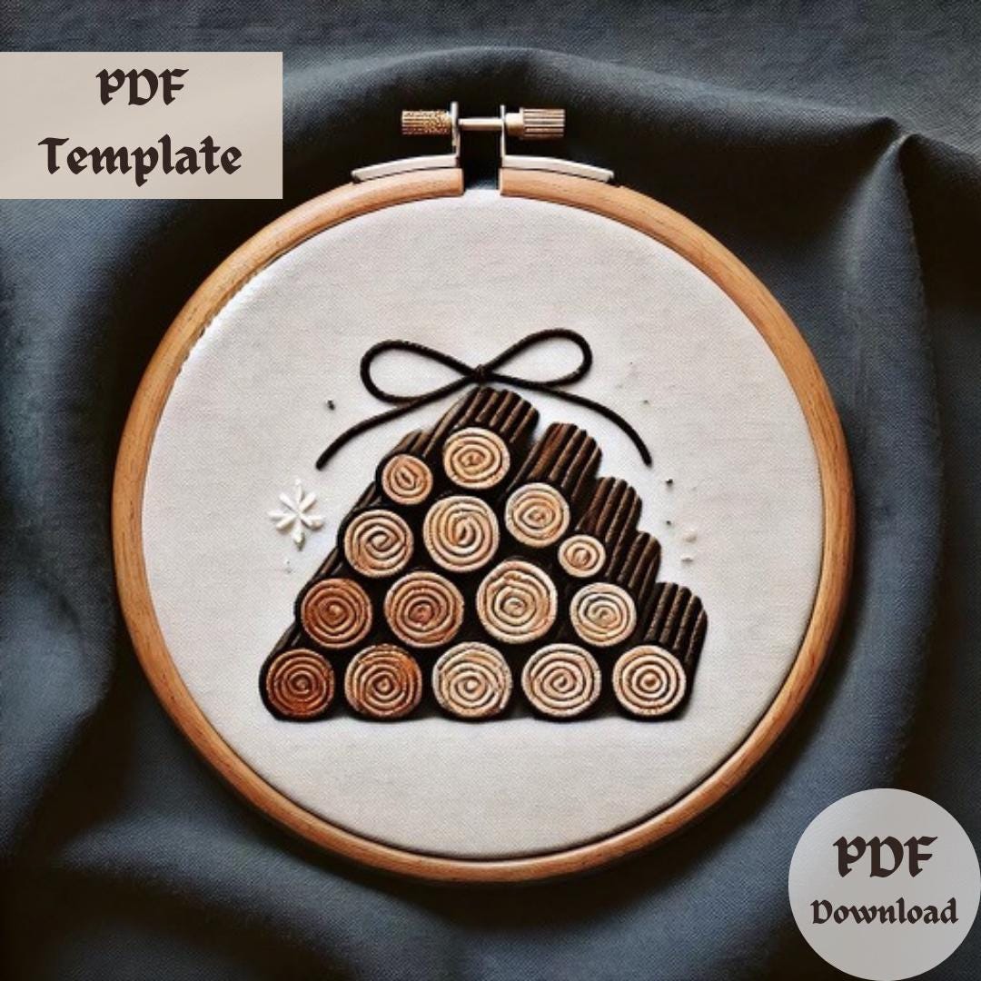 Cinnamon Roll Hand Embroidery Pattern, Pastry Stack Hand Embroidery PDF ...