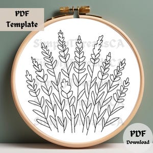 Lavender Flower Embroidery Pattern, Botanical Garden Hand Embroidery ...