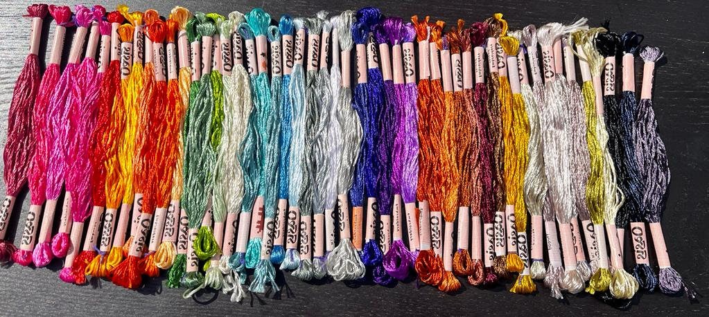 Silk Rayon: Pack of 50 Threads ~ Hand Embroidery Floss ~ Cross Stitch ...