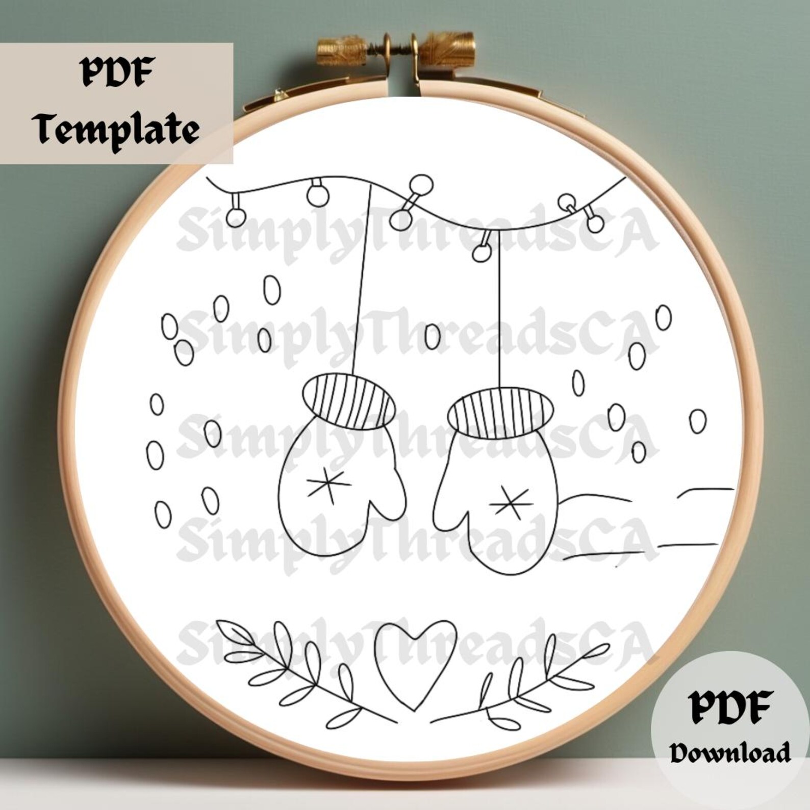 Cozy Mittens Embroidery Pattern, DIY Winter Hand Embroidery PDF ...