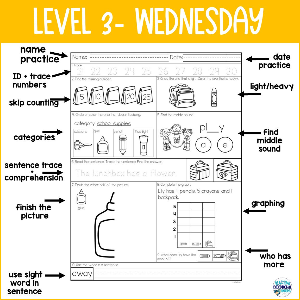Back to School Morning Work Level 3 - Etsy