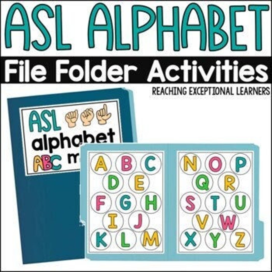 ASL Alphabet File Folder Activity - Etsy