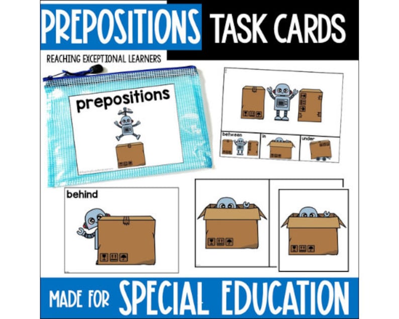 Prepositions Task Card Set - Etsy