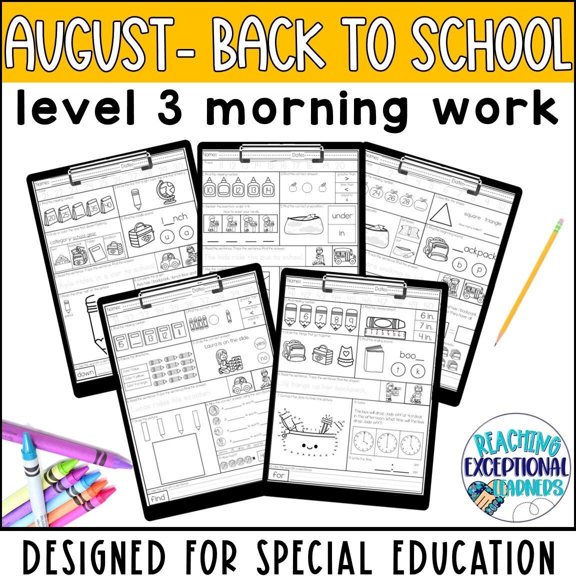 Back to School Morning Work Level 3 - Etsy