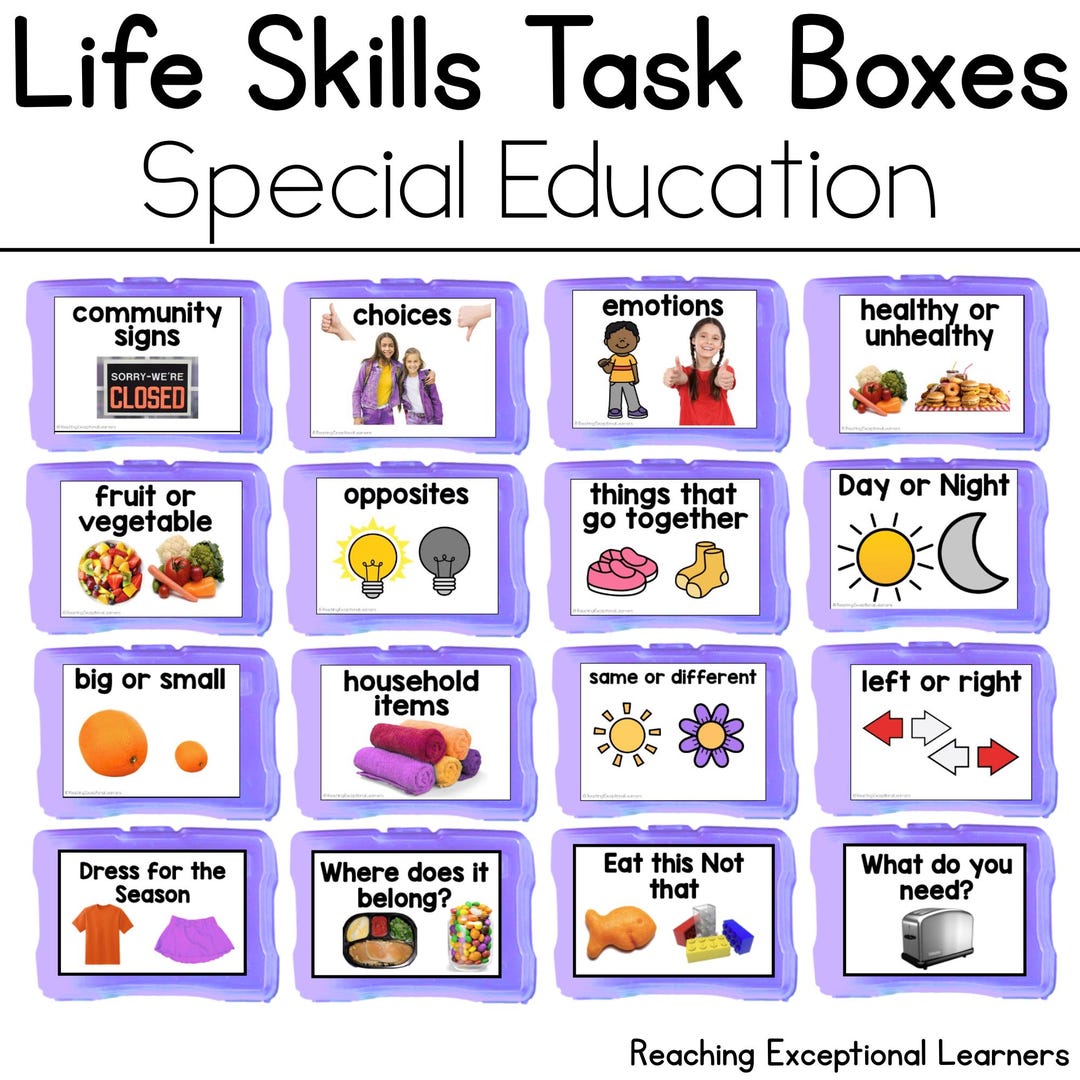 Life Skill Task Boxes for Special Education - Etsy