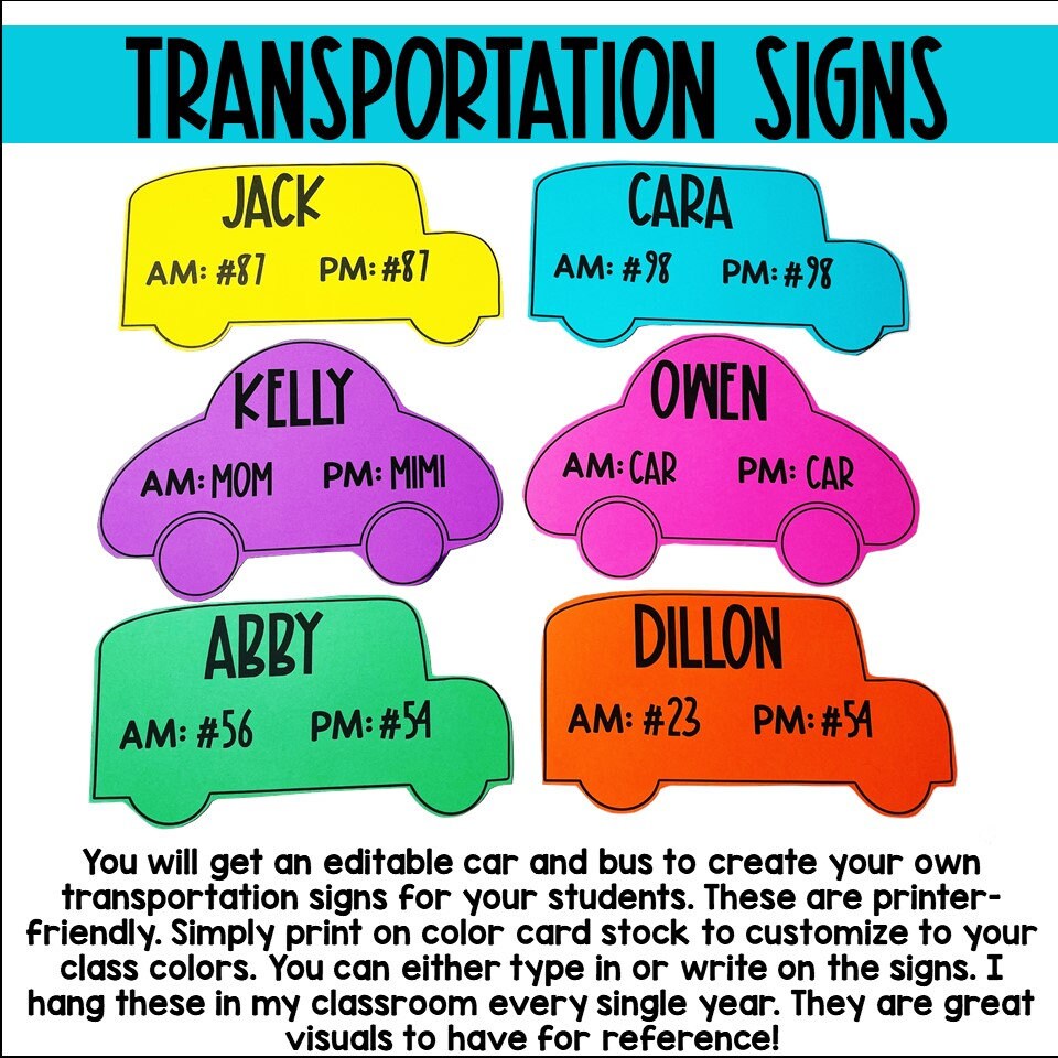 Student Transportation Signs - Etsy