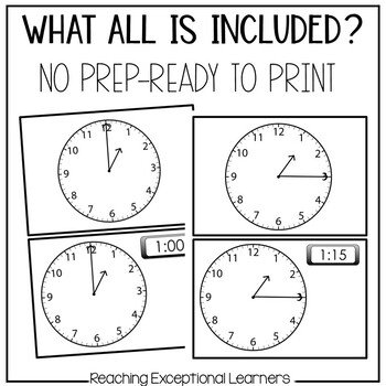 Telling Time Workbook Special Education - Etsy