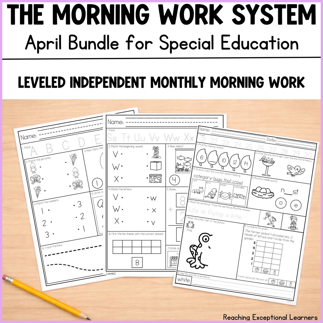 April Morning Work Bundle Special Education - No-prep Daily Practice ...