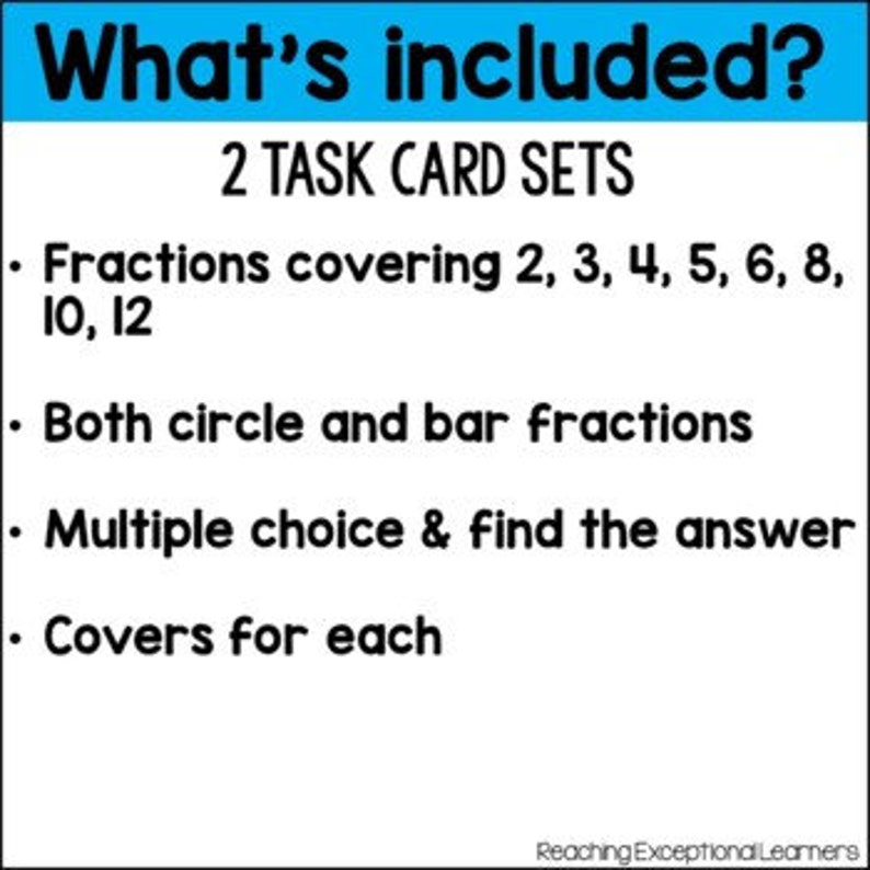 Fractions Task Card Set - Etsy