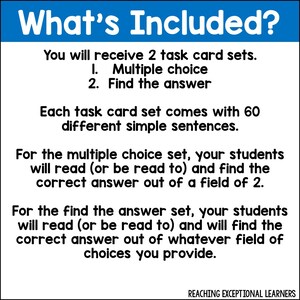 Sentence Comprehension Task Cards - Etsy