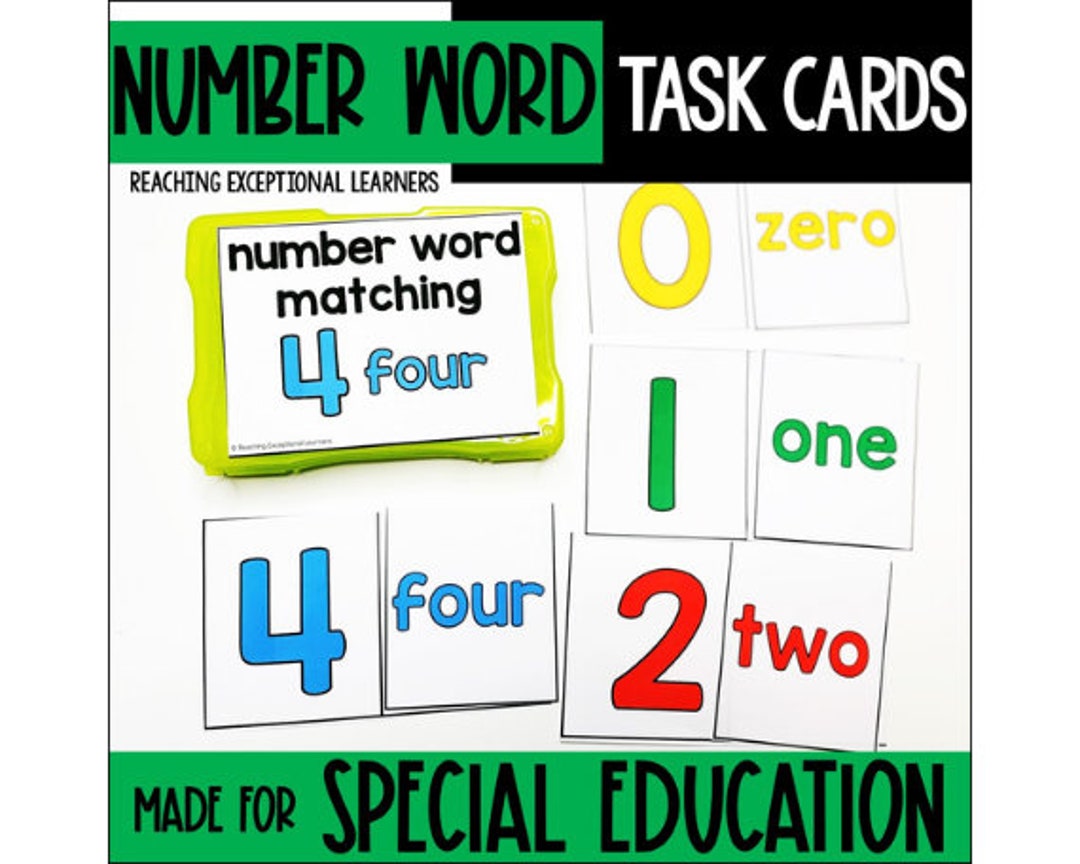 Number Word Match Task Cards - Etsy