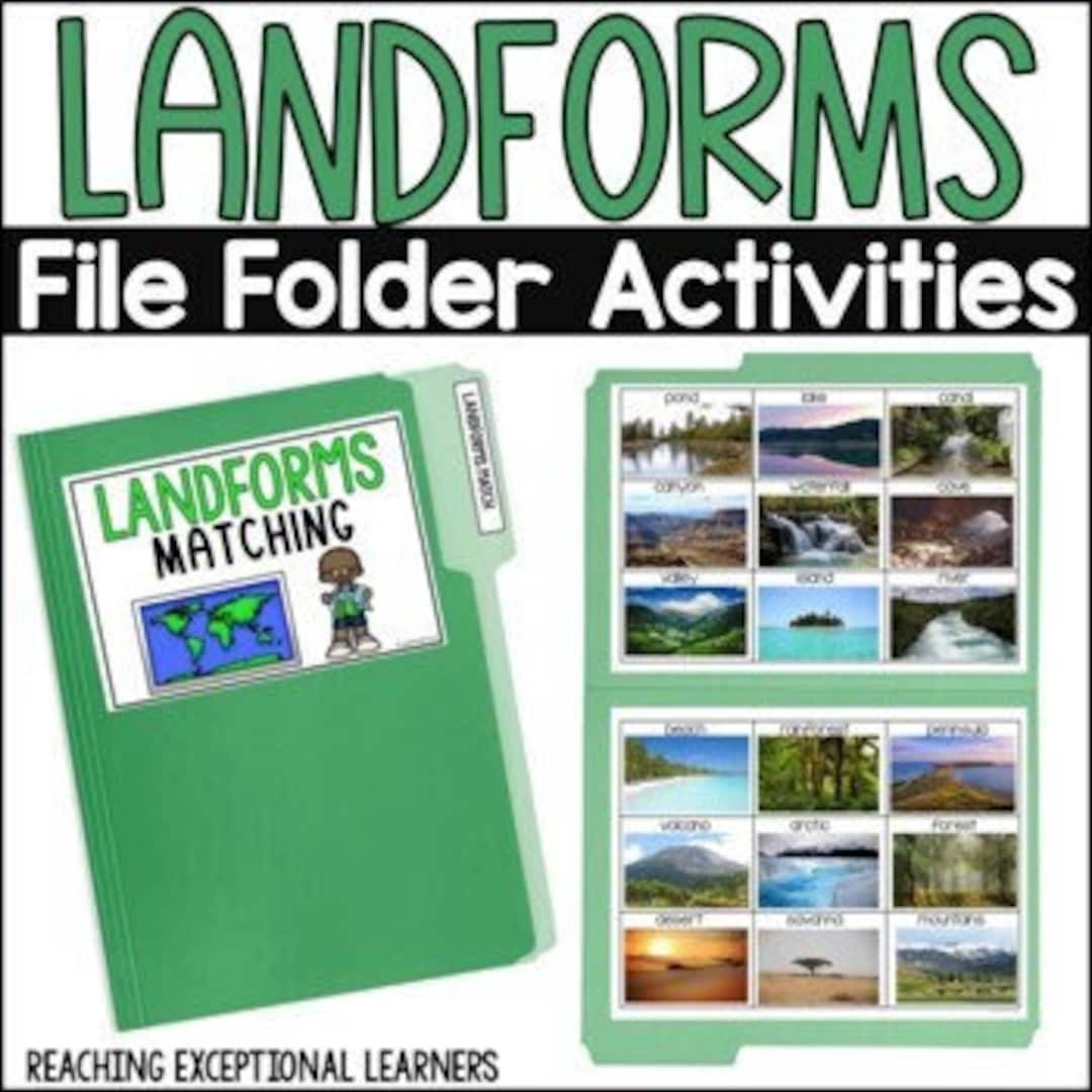 Landforms File Folder Activities - Etsy
