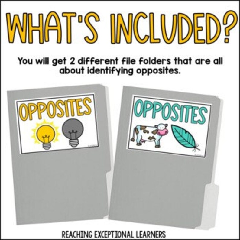 Opposites File Folder Activity - Etsy
