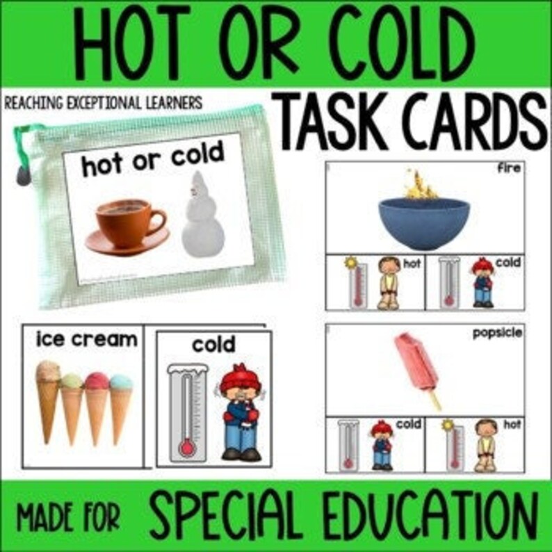 Hot or Cold Task Cards Special Education - Etsy