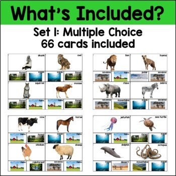 Animal Habitats Task Card Set Special Education - Etsy