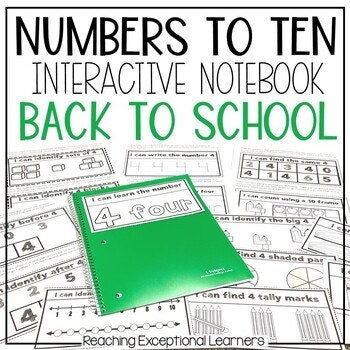 Back to School Interactive Notebook Numbers 1-10 - Etsy