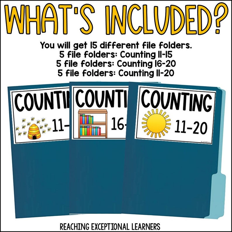 Counting 11-20 File Folder Activities - Etsy