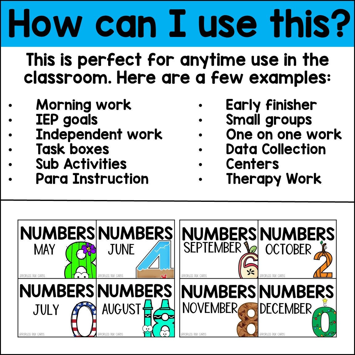 Errorless Numbers Task Boxes - Etsy