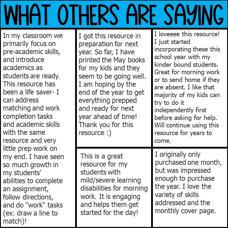 Morning Work Level 1 Special Education - Etsy