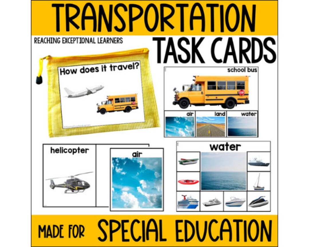 Transportation Task Cards Special Education - Etsy