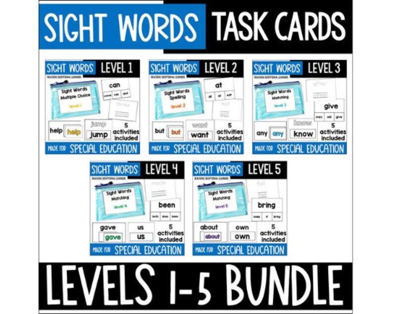 Sight Words Task Cards - Etsy