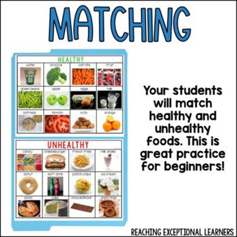 Healthy or Unhealthy File Folder Activity - Etsy