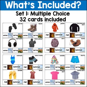 Dressing for the Seasons Task Cards - Etsy