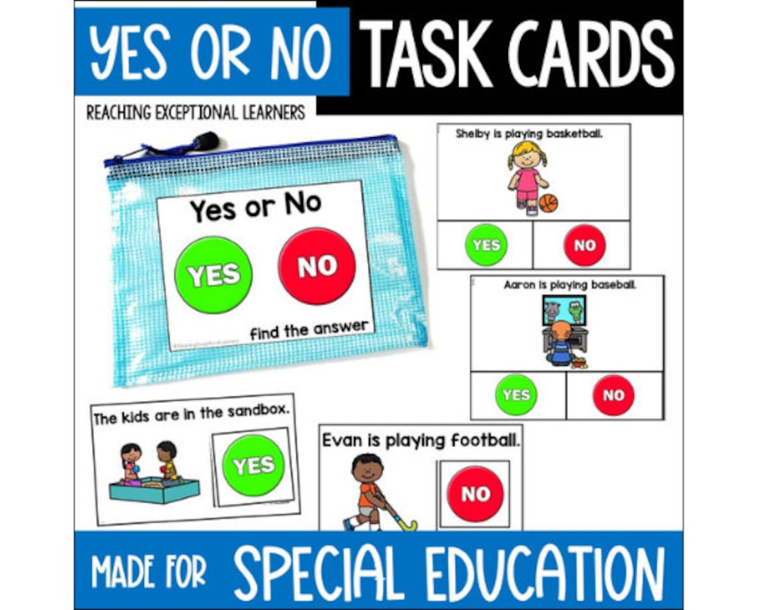 Yes or No Task Cards - Etsy