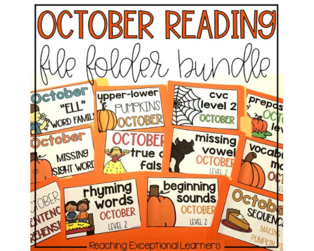 October Reading File Folders - Etsy