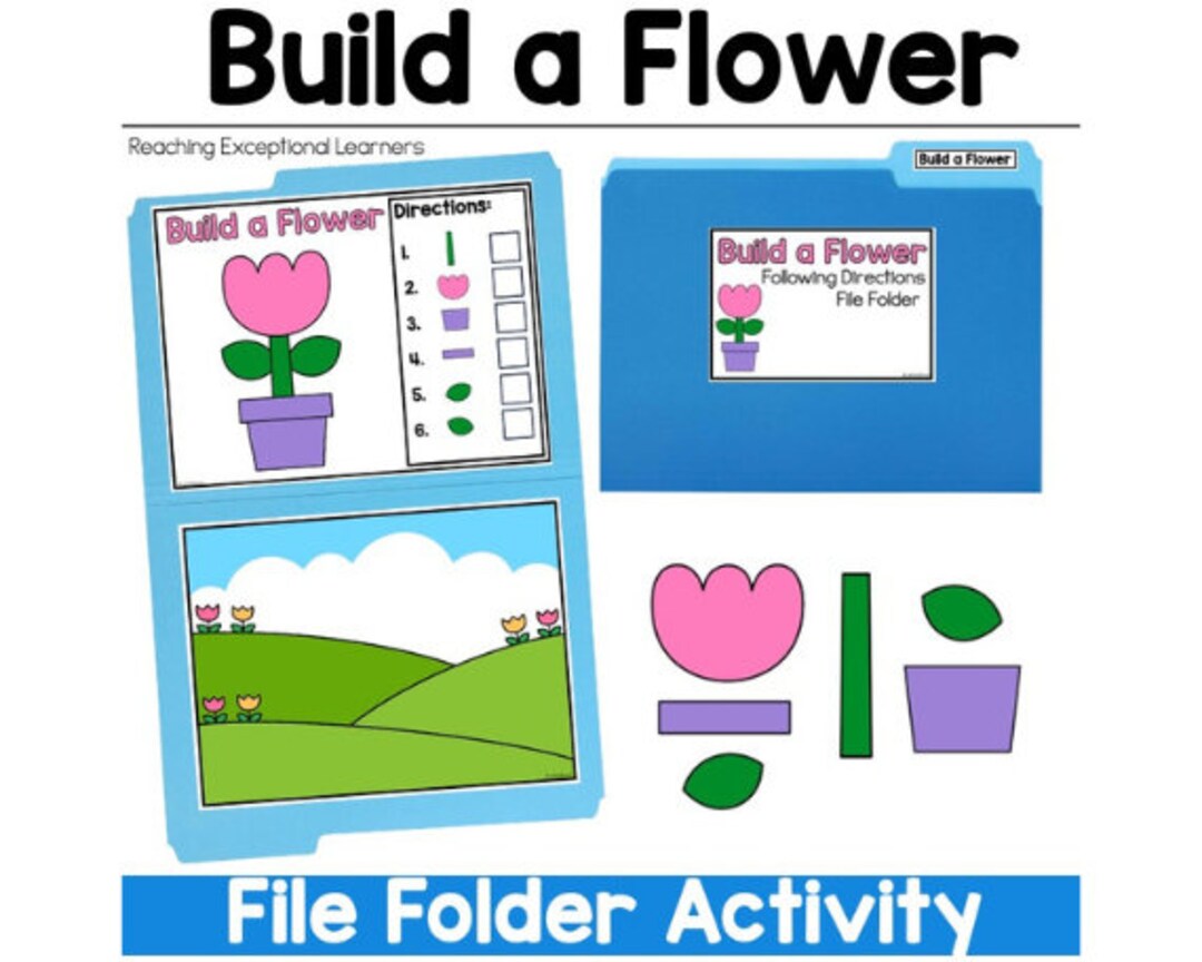 Following Directions File Folder: Build a Flower - Etsy