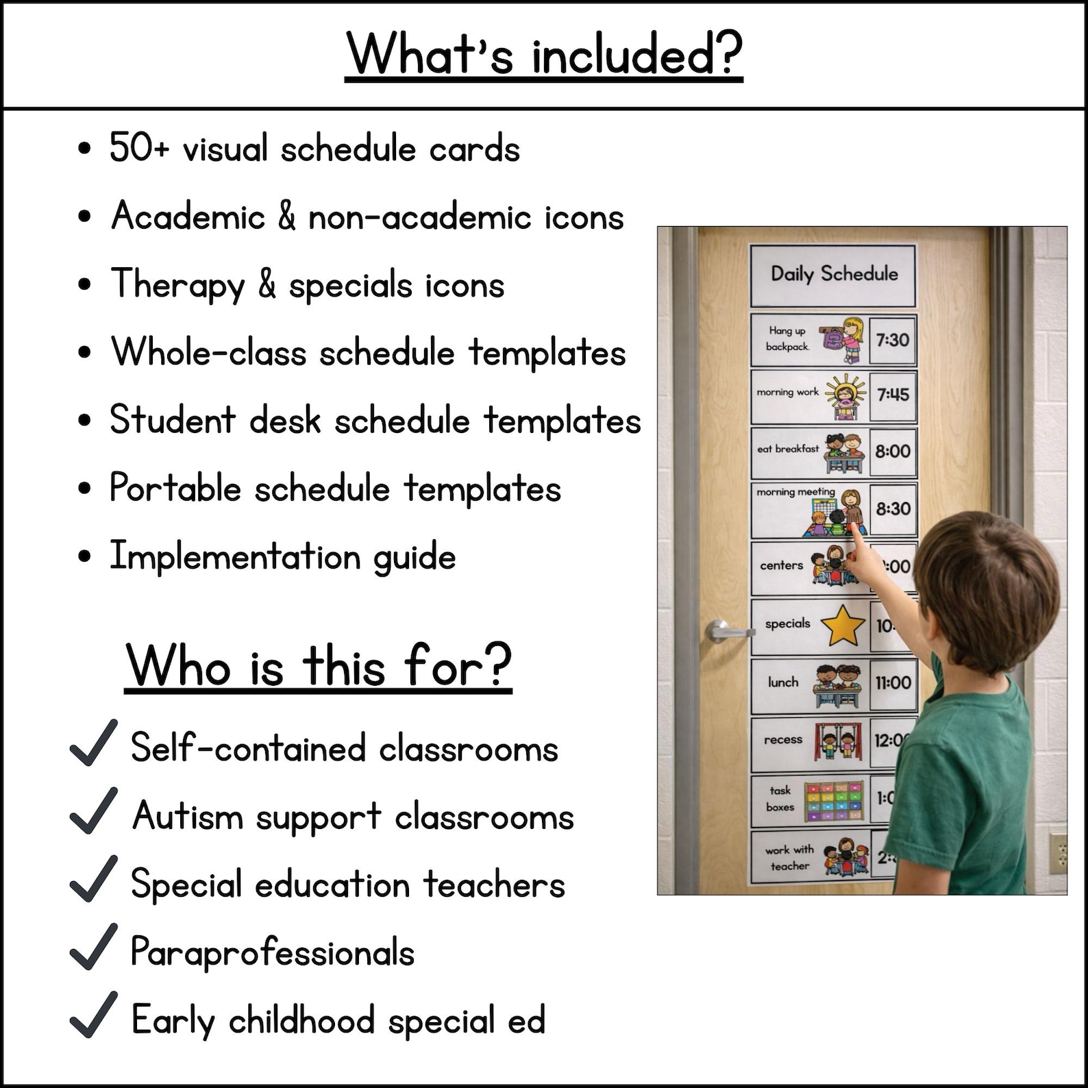 Complete Editable Visual Schedule System for Special Education ...
