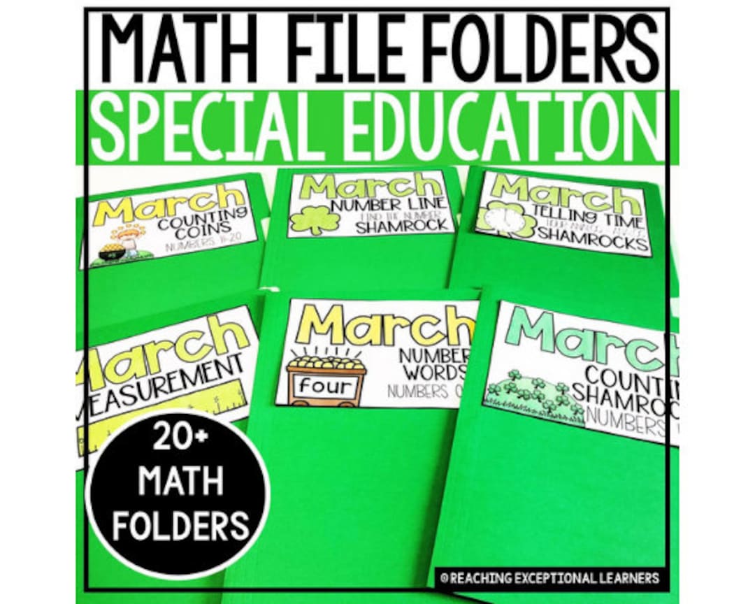 March Math File Folder Bundle - Etsy