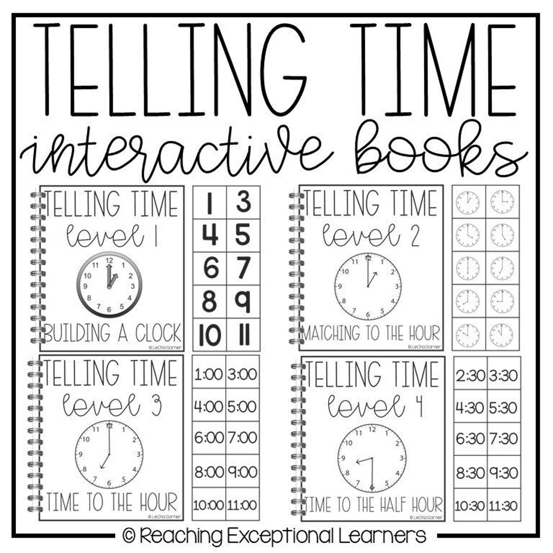 Telling Time Interactive Books - Etsy