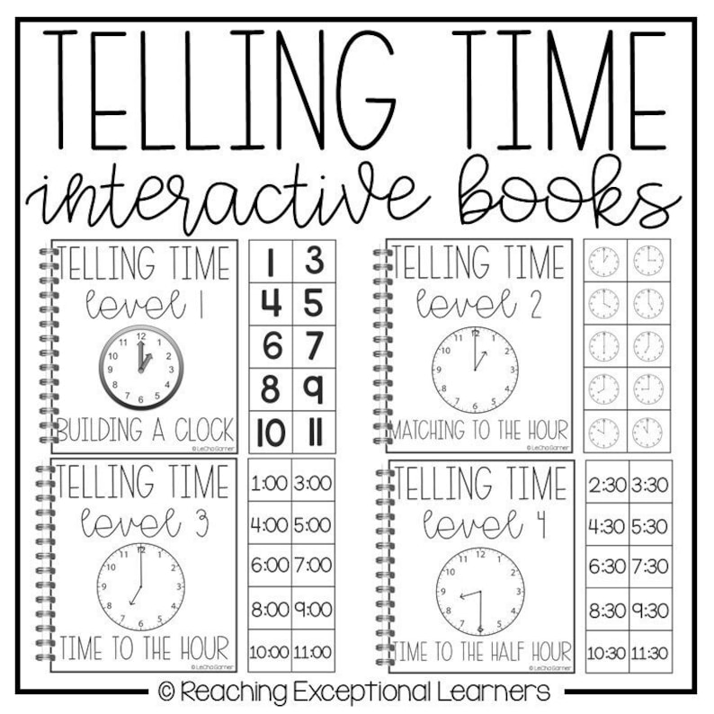 Telling Time Interactive Books - Etsy
