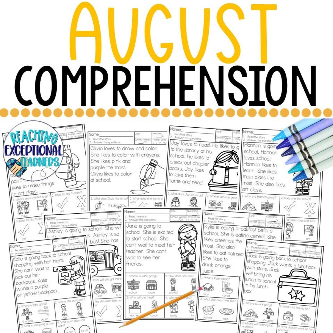 Back to School Comprehension Special Education - Etsy