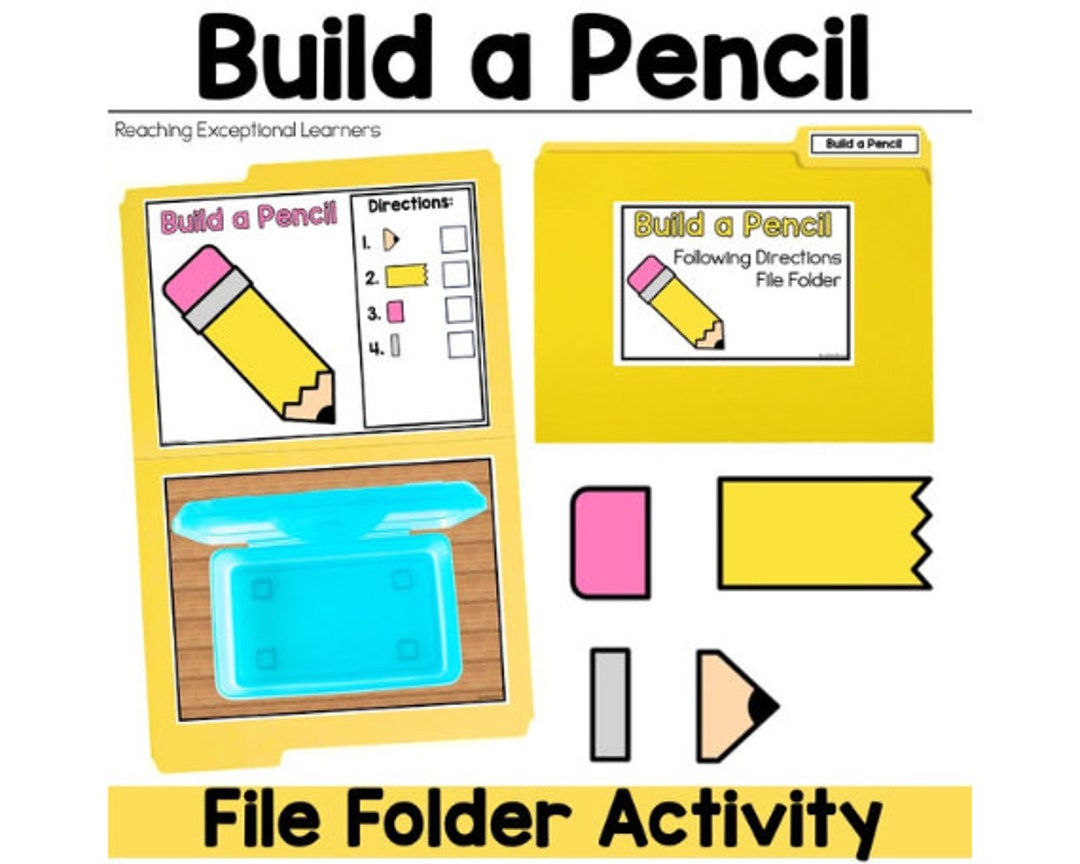 Following Directions File Folder: Build a Pencil - Etsy
