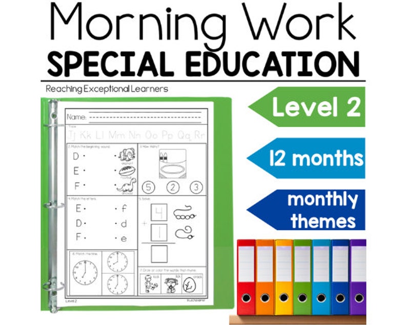 Morning Work Level 2 Special Education - Etsy