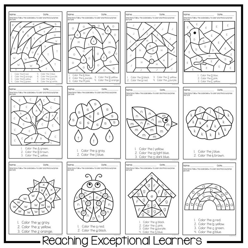 April Color by Code Worksheets - Etsy