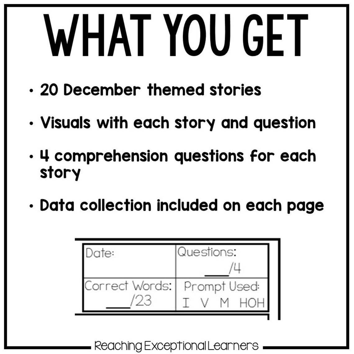 December Comprehension for Special Education - Etsy