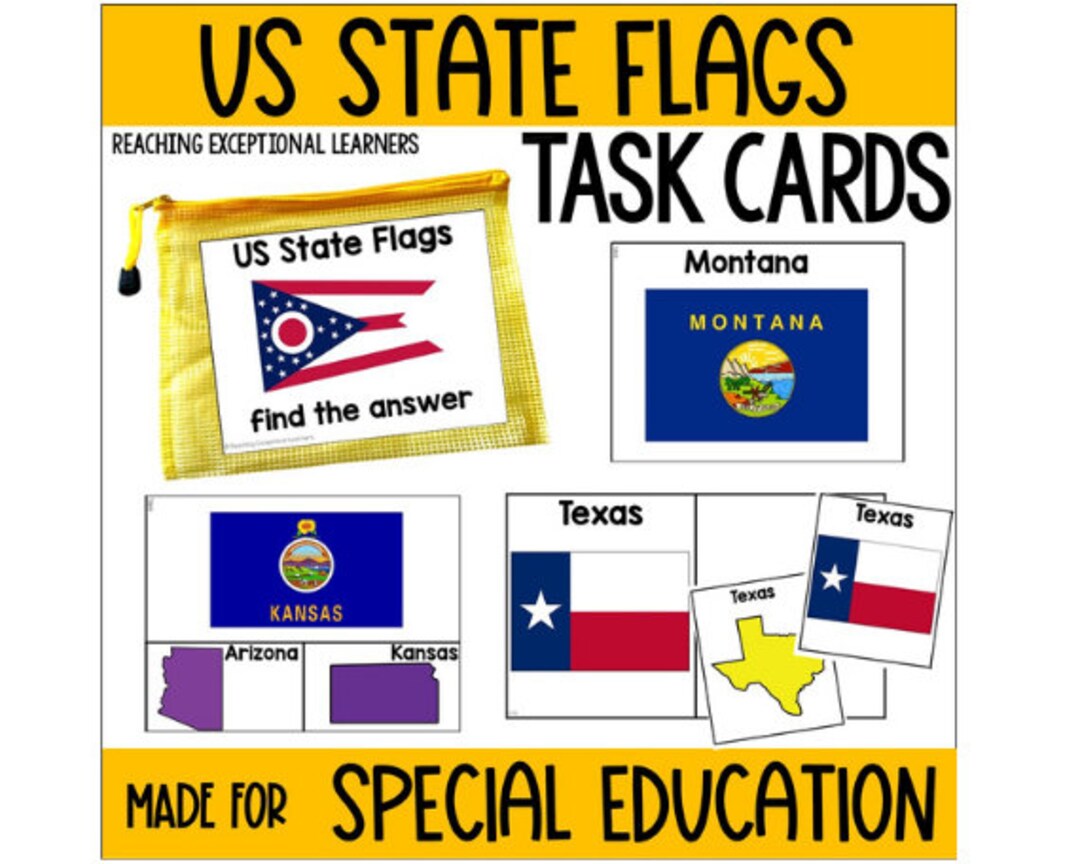 US State Flags Task Cards Special Education - Etsy