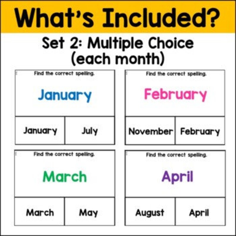 Months of the Year Task Cards Special Education - Etsy