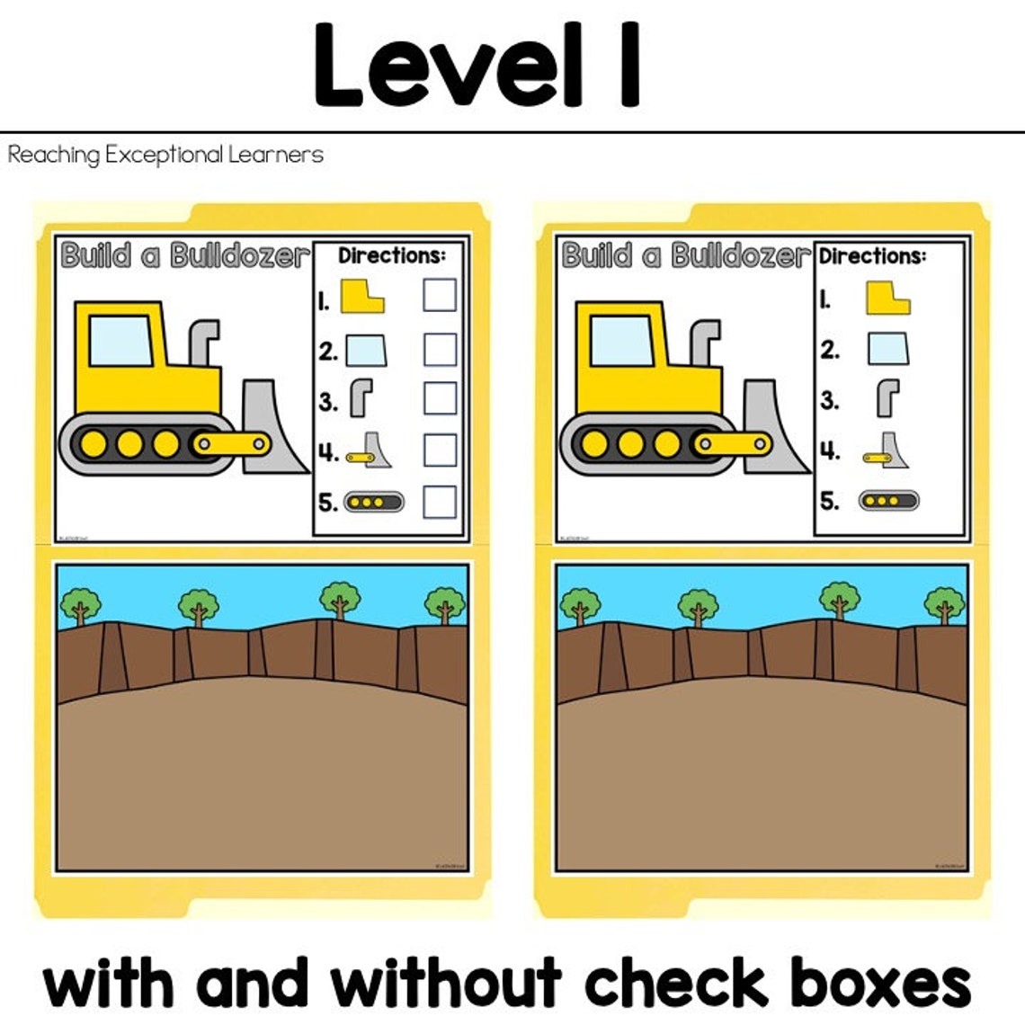 Following Directions File Folder: Build a Bulldozer - Etsy