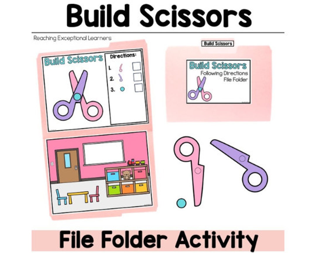 Following Directions File Folder: Build Scissors - Etsy