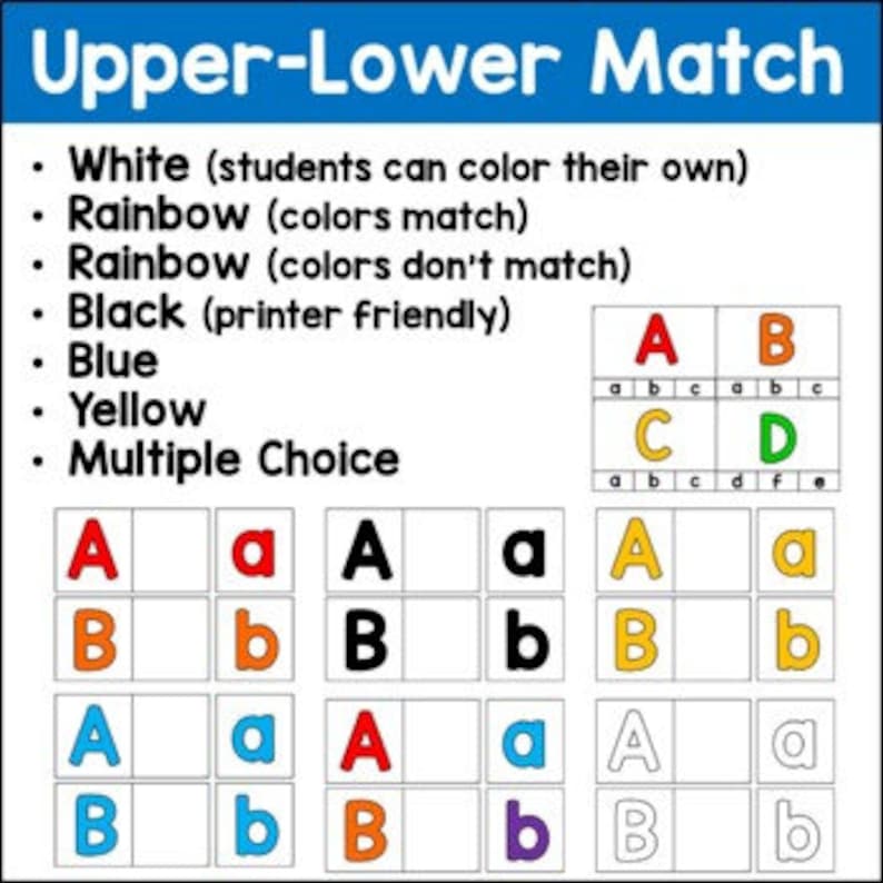 Alphabet Matching Task Cards - Etsy